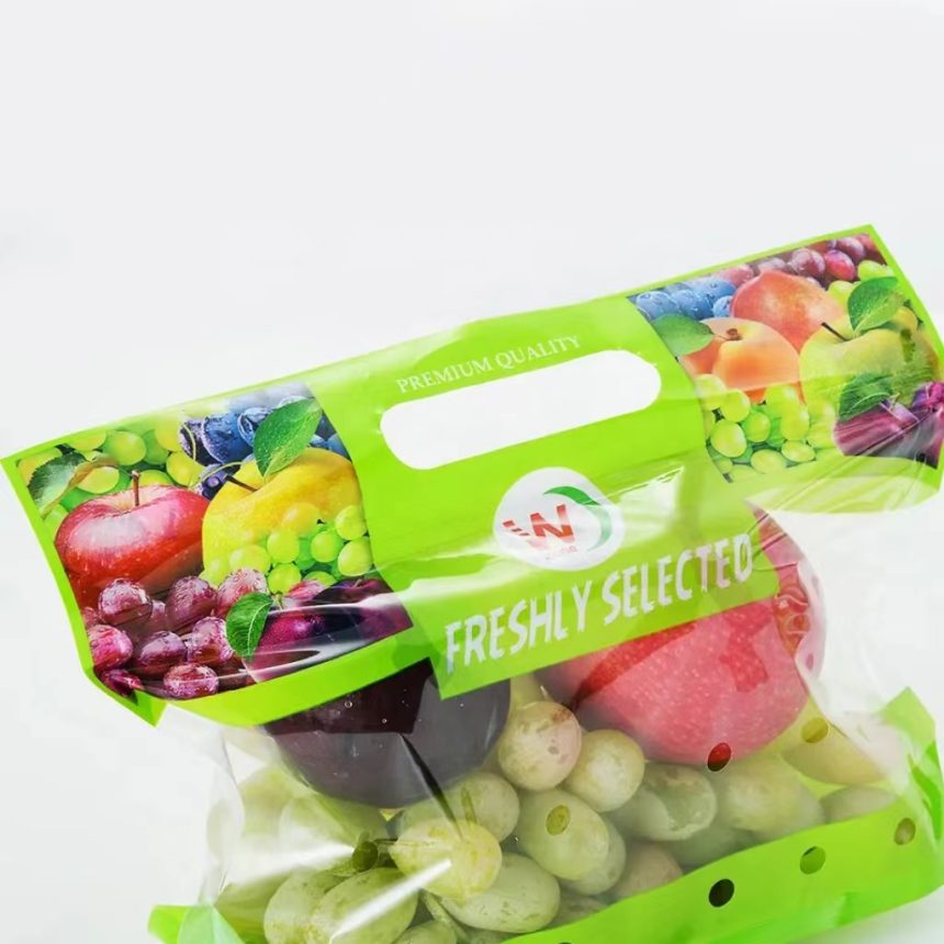 Bolsa Ziplock para frutas y verduras con asa - Wellong Packaging